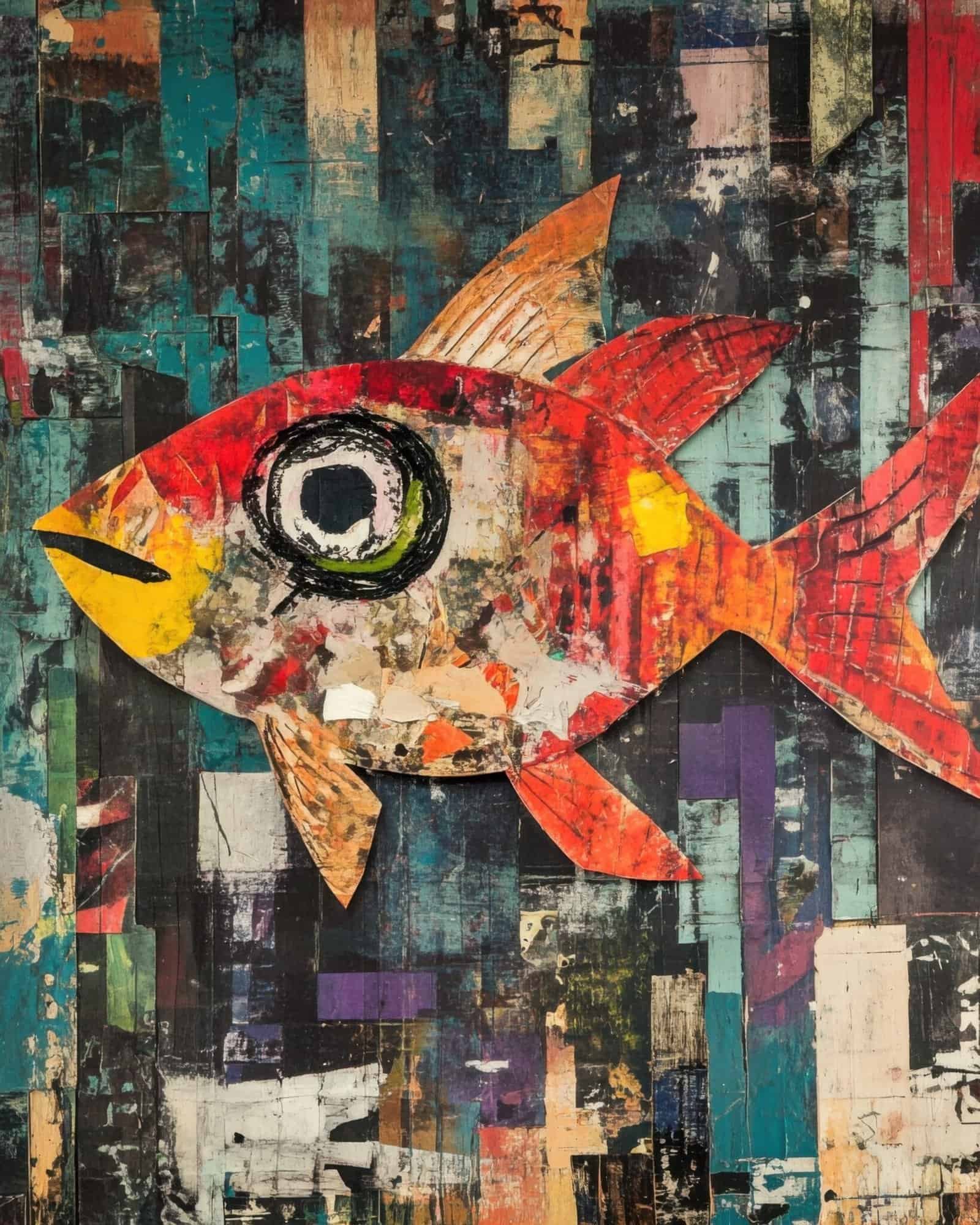 Free Mixed-Media Fish Images for Junk Journaling and Craft Projects ...