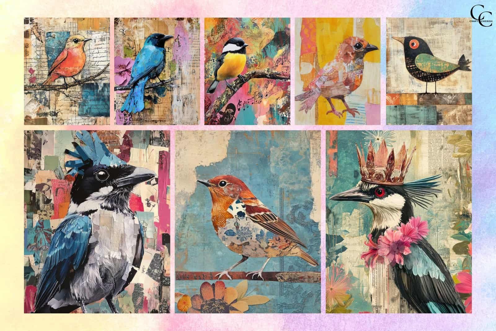 Free Mixed-Media Bird Images for Junk Journaling and Crating - Craft ...