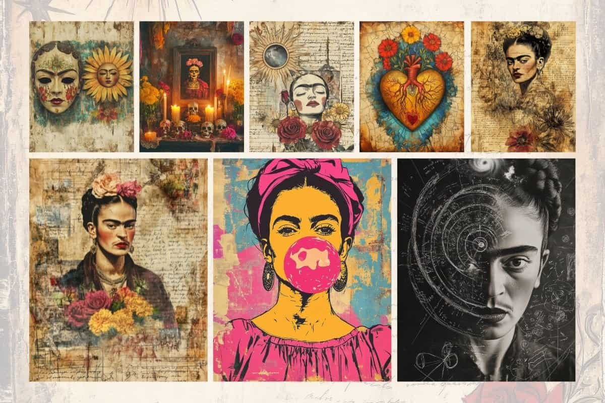 Free Surreal Frida Kahlo Portrait Images - Craft and Cherish