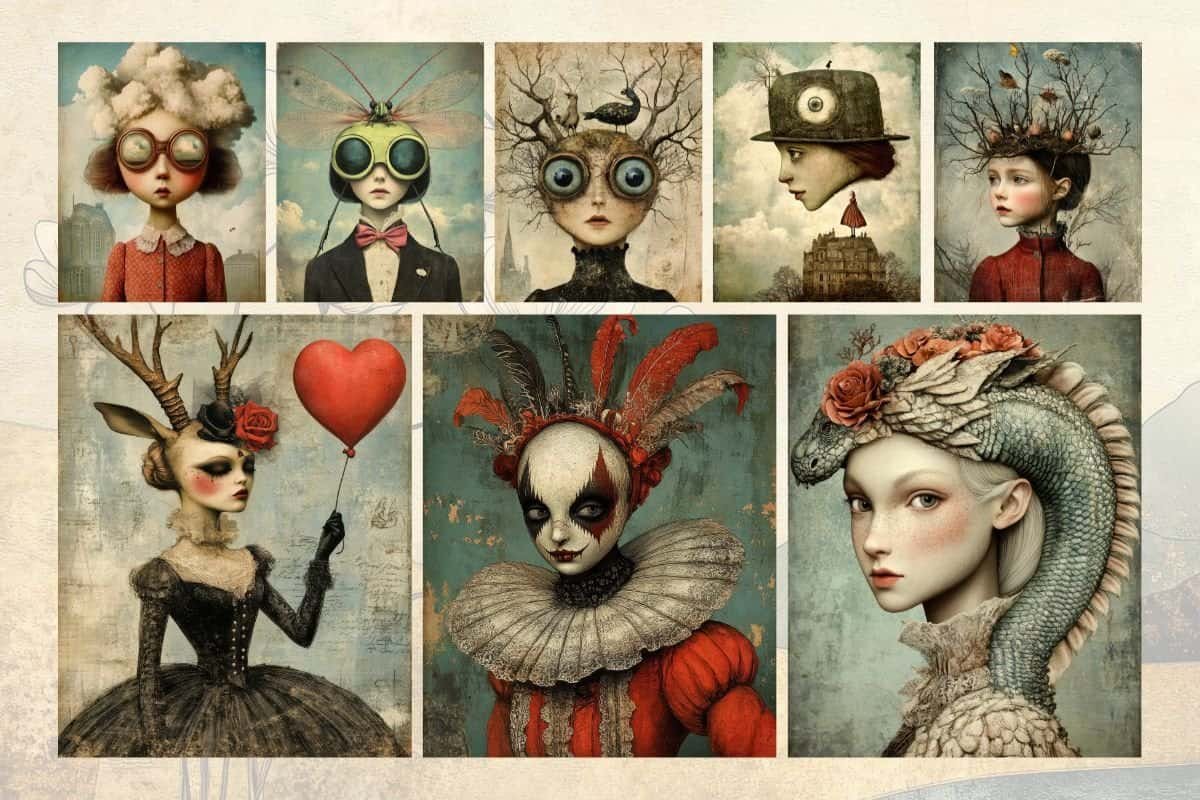 Free Surreal Strange Figure Images for Junk Journaling - Craft and Cherish