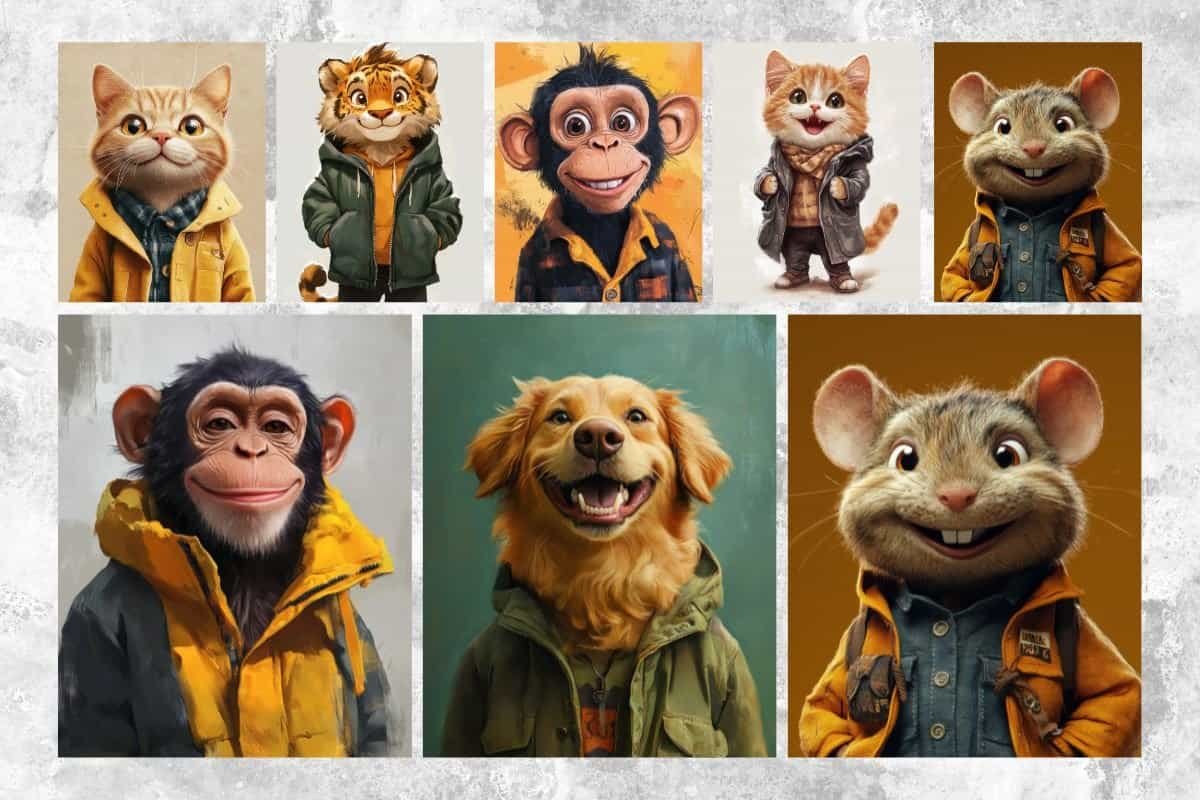 Free Hybrid Animal People Portrait Printable Images - Craft and Cherish