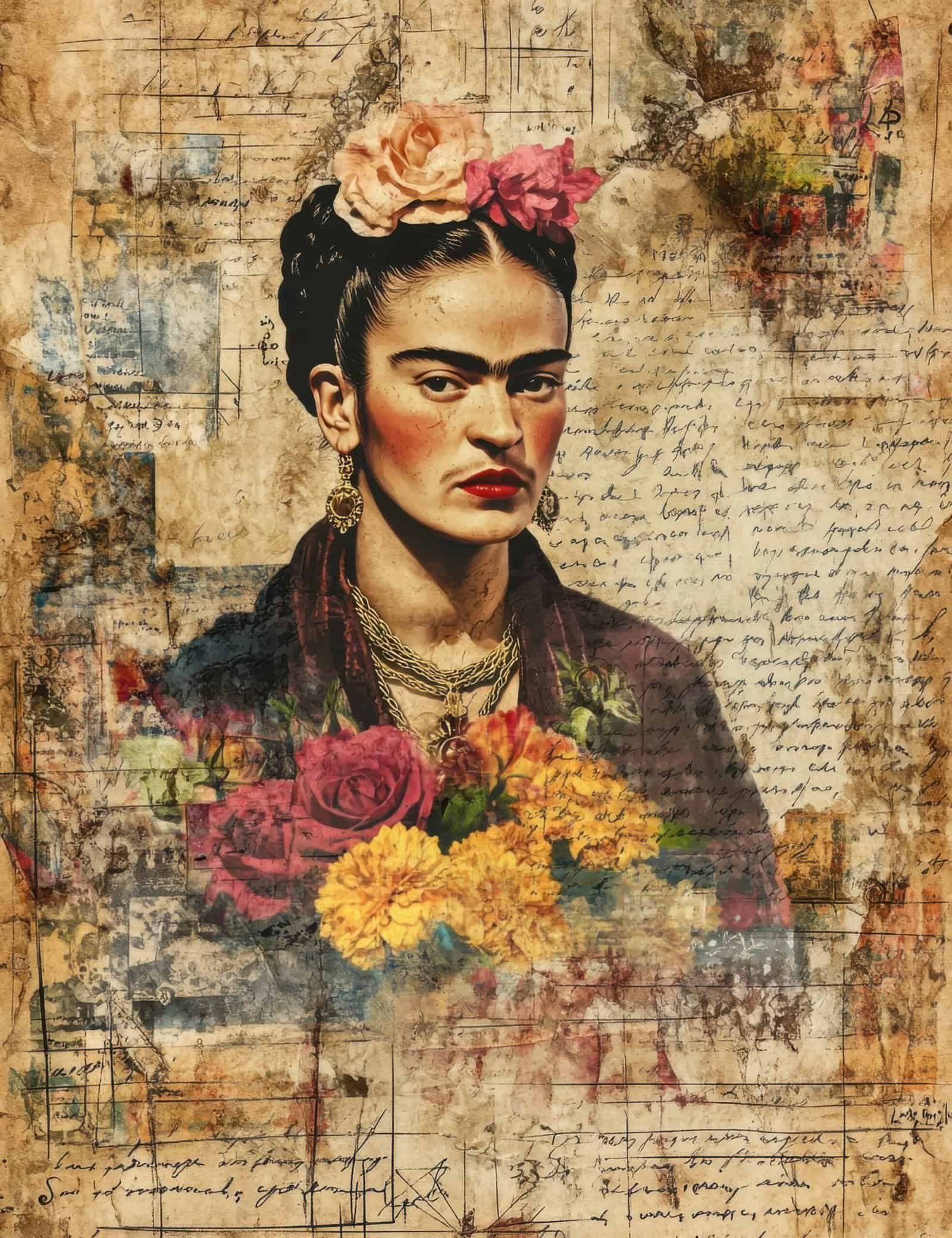 Free Surreal Frida Kahlo Portrait Images - Craft and Cherish