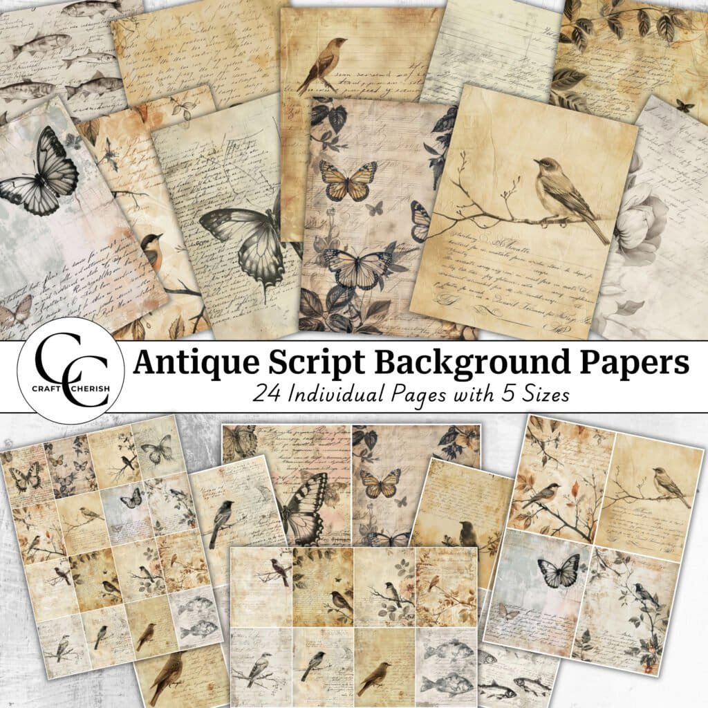 24 Old Handwriting Antique Script Background Paper Images, Vintage Junk ...