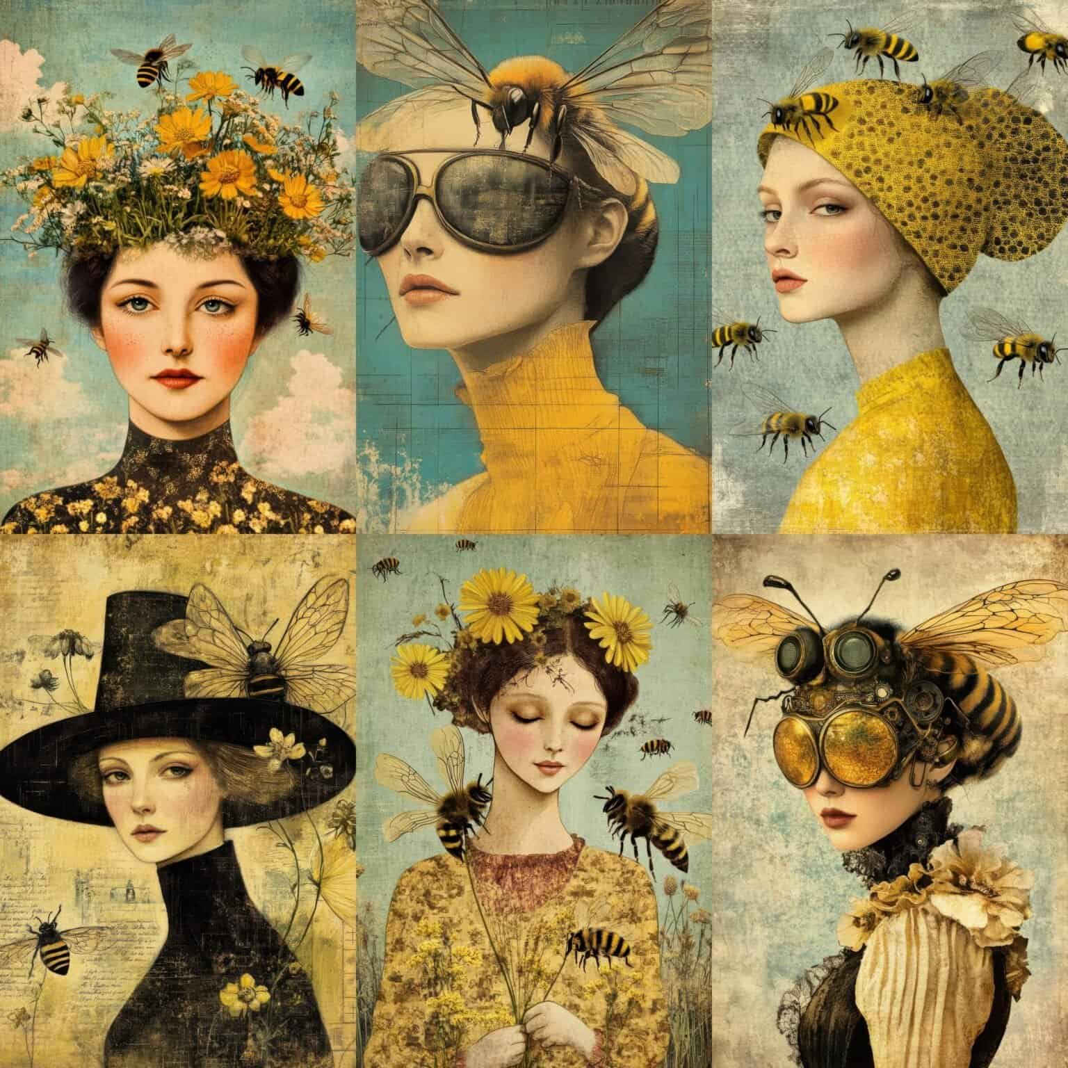 Busy Bee Woman Printable Photos, Bee Face Lady, Bee Themed People ...