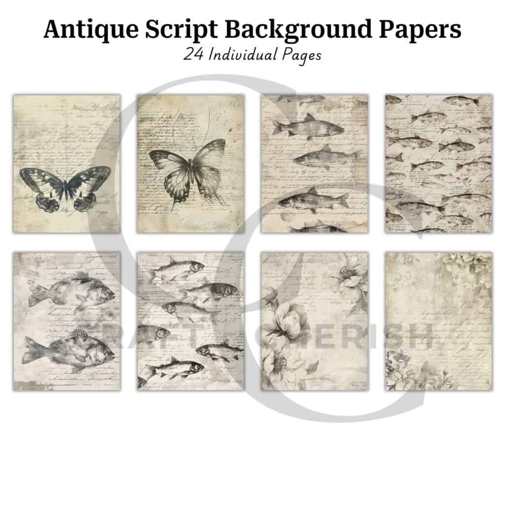 24 Old Handwriting Antique Script Background Paper Images, Vintage Junk ...