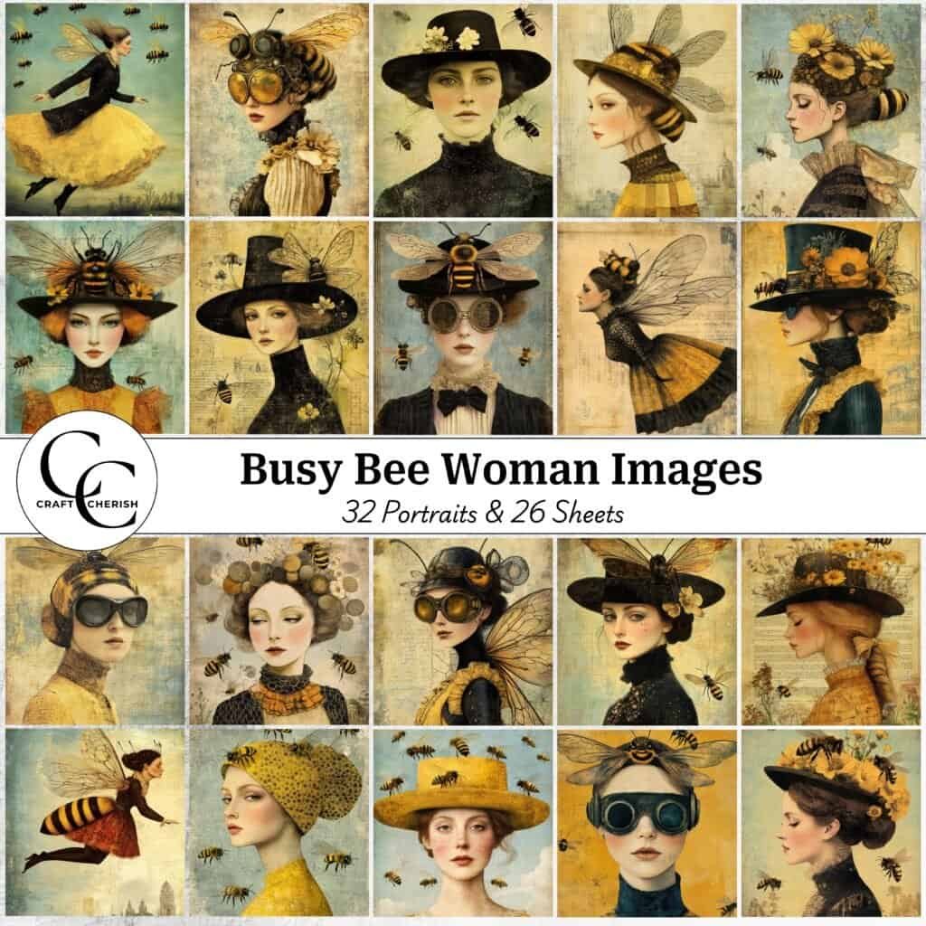 Busy Bee Woman Printable Photos, Bee Face Lady, Bee Themed People ...
