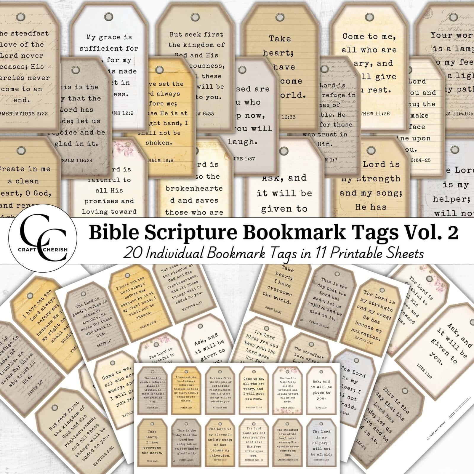 Bible Scripture Bookmark Tags, Christian Bible Verse Tags Vol. 2 for ...
