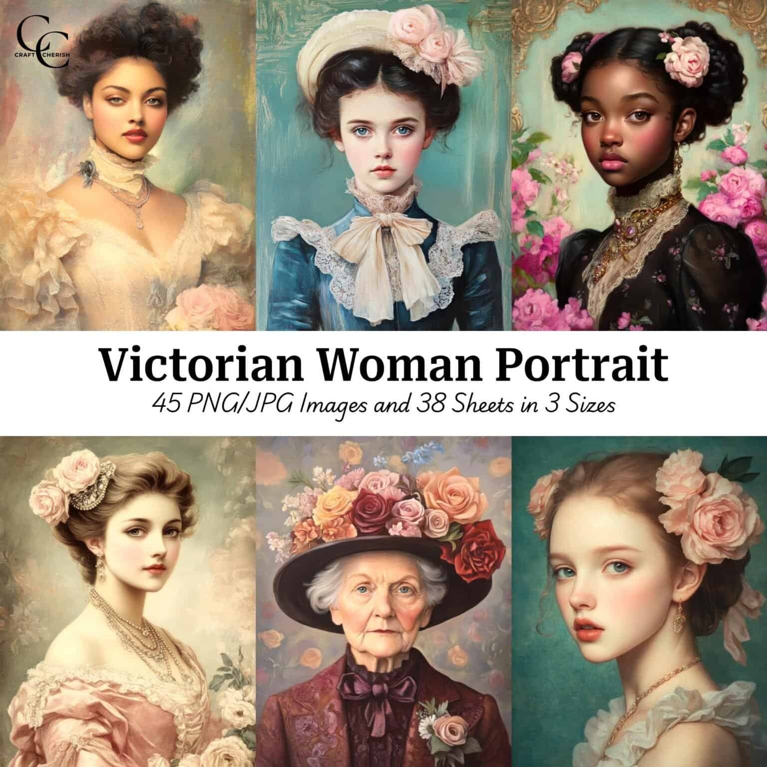 45 Victorian Woman Portrait Illustration, Vintage Female, Ephemera ...