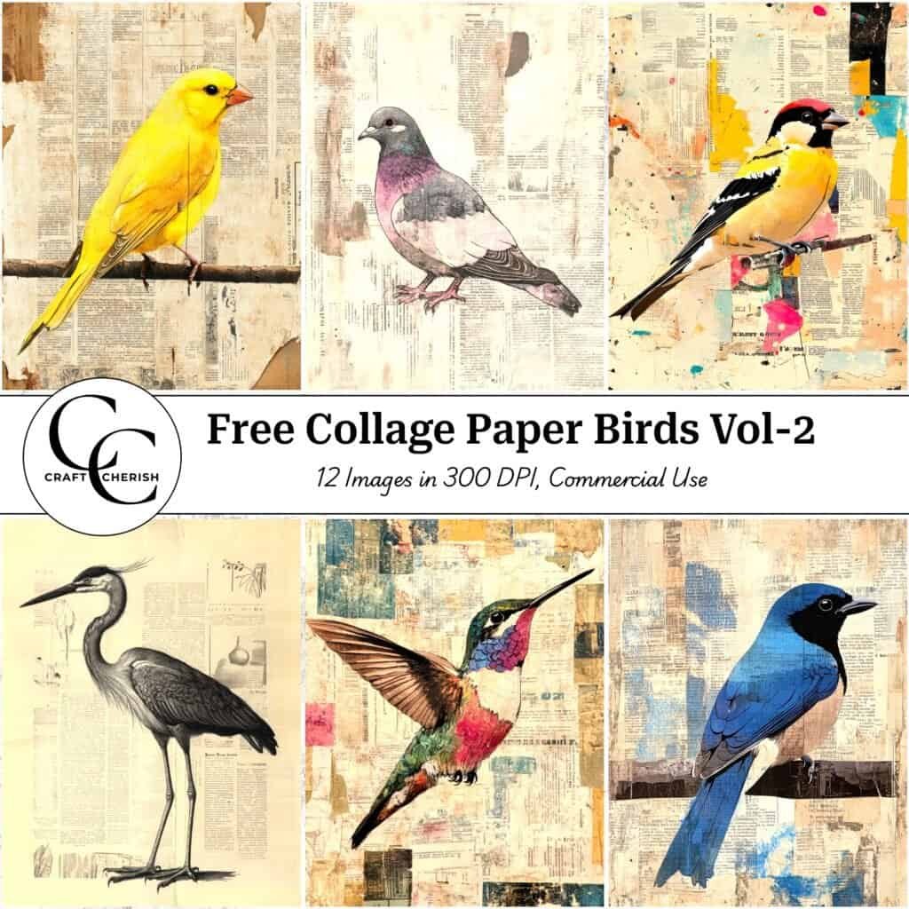 12 Free Vintage Bird Images – Collage Newspaper Style Ephemera ...