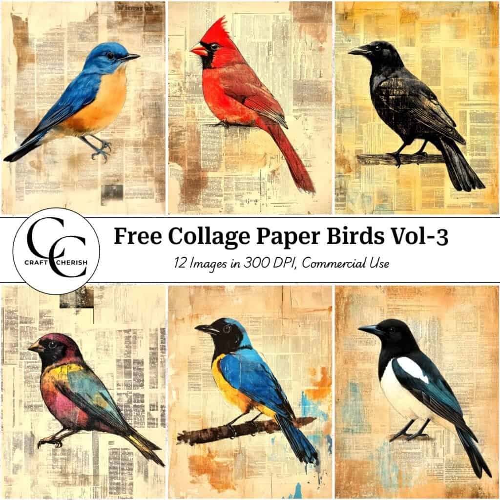12 Free Junk Journal Bird Images – Vintage Collage Newspaper Ephemera ...