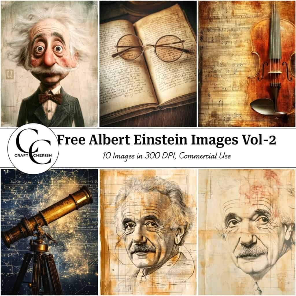 10 Free Vintage Portrait Images of Albert Einstein – Printable Ephemera ...