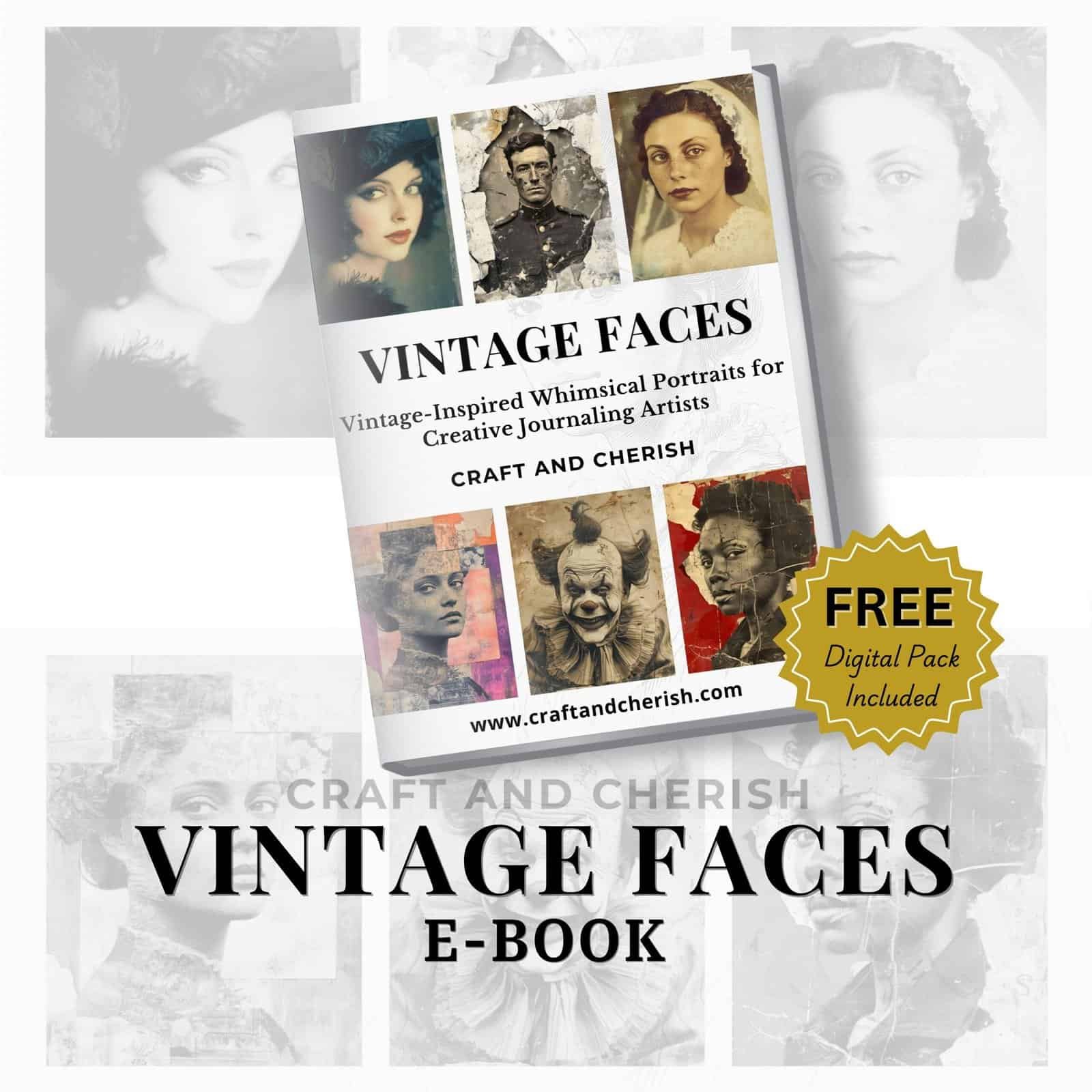 Vintage Faces E-Book, Whimsical Vintage Portraits for Junk Journaling ...