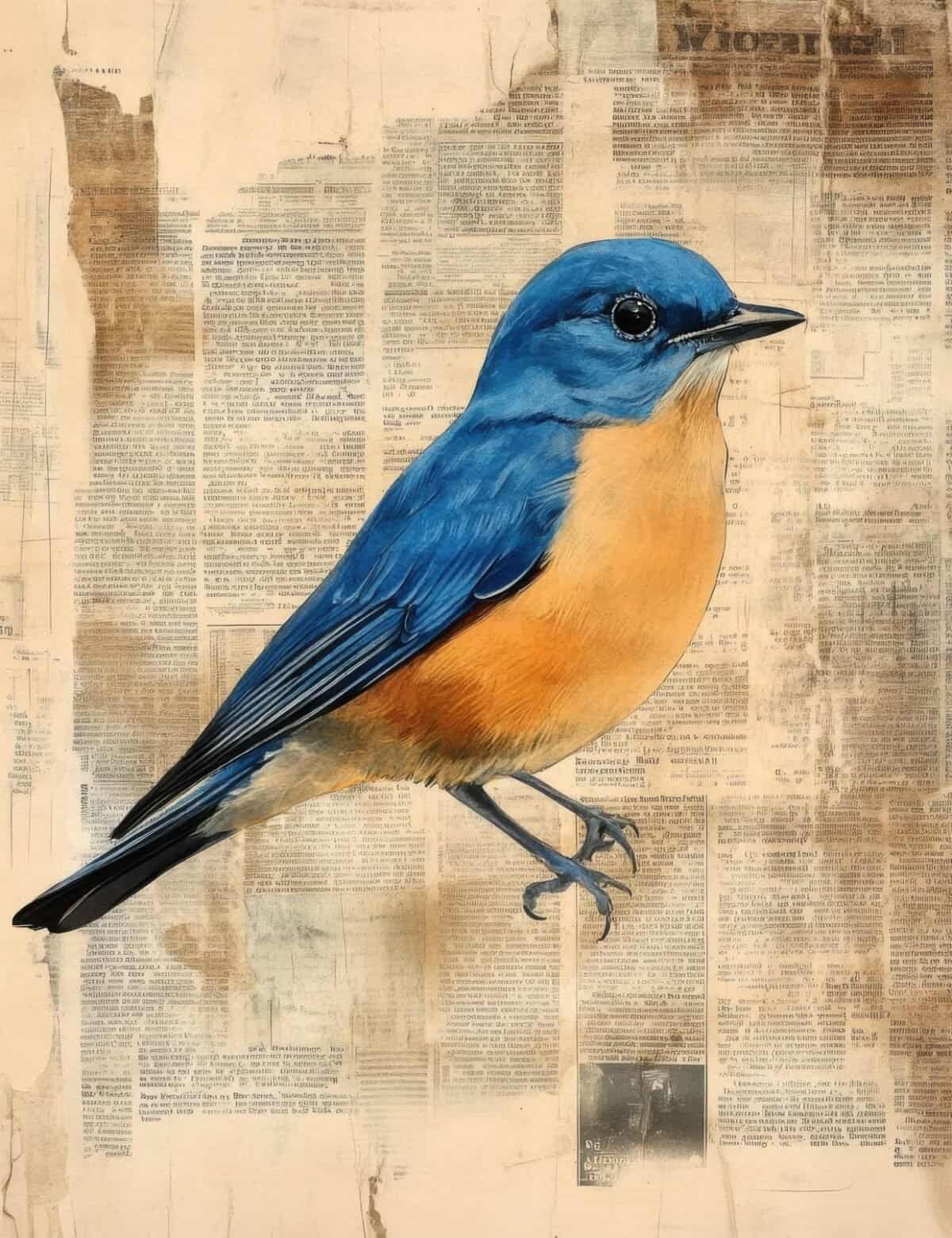 Free Collage Newspaper Bird Images and Sheets Vol-3 - Craft and Cherish