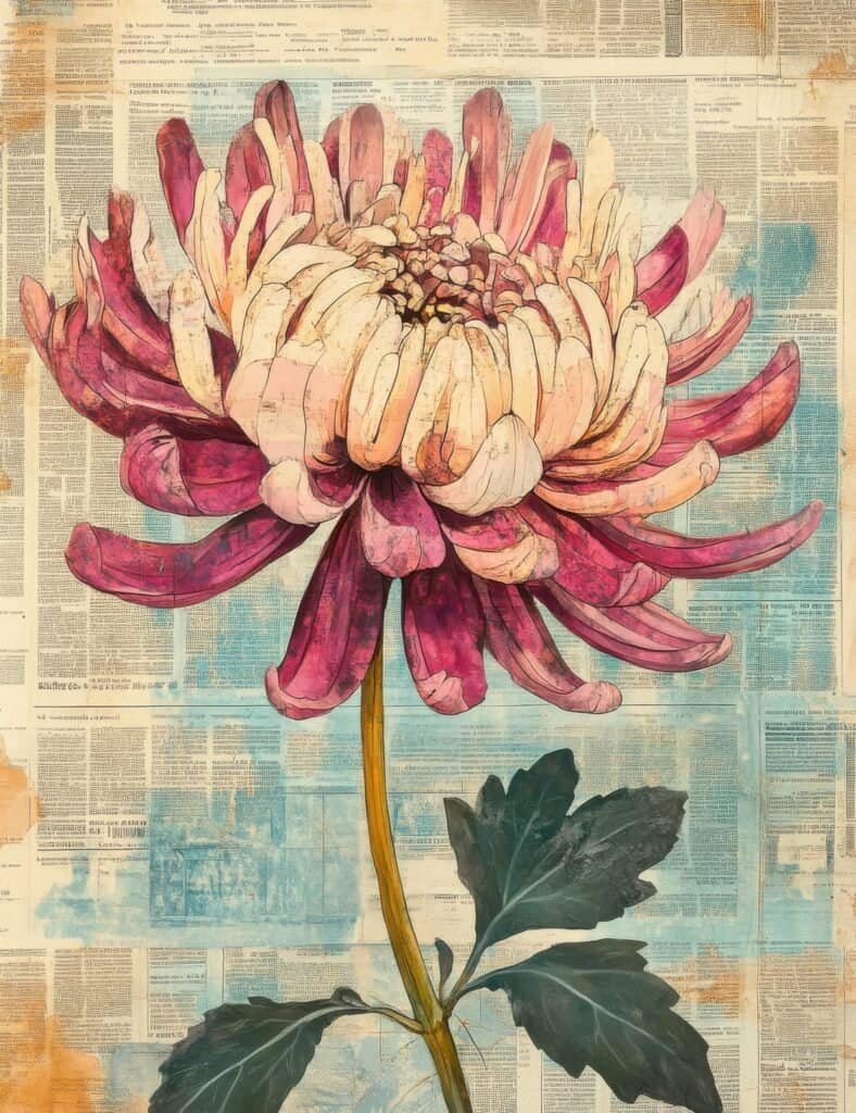 Free Newspaper Collage Flower Images - Craft and Cherish