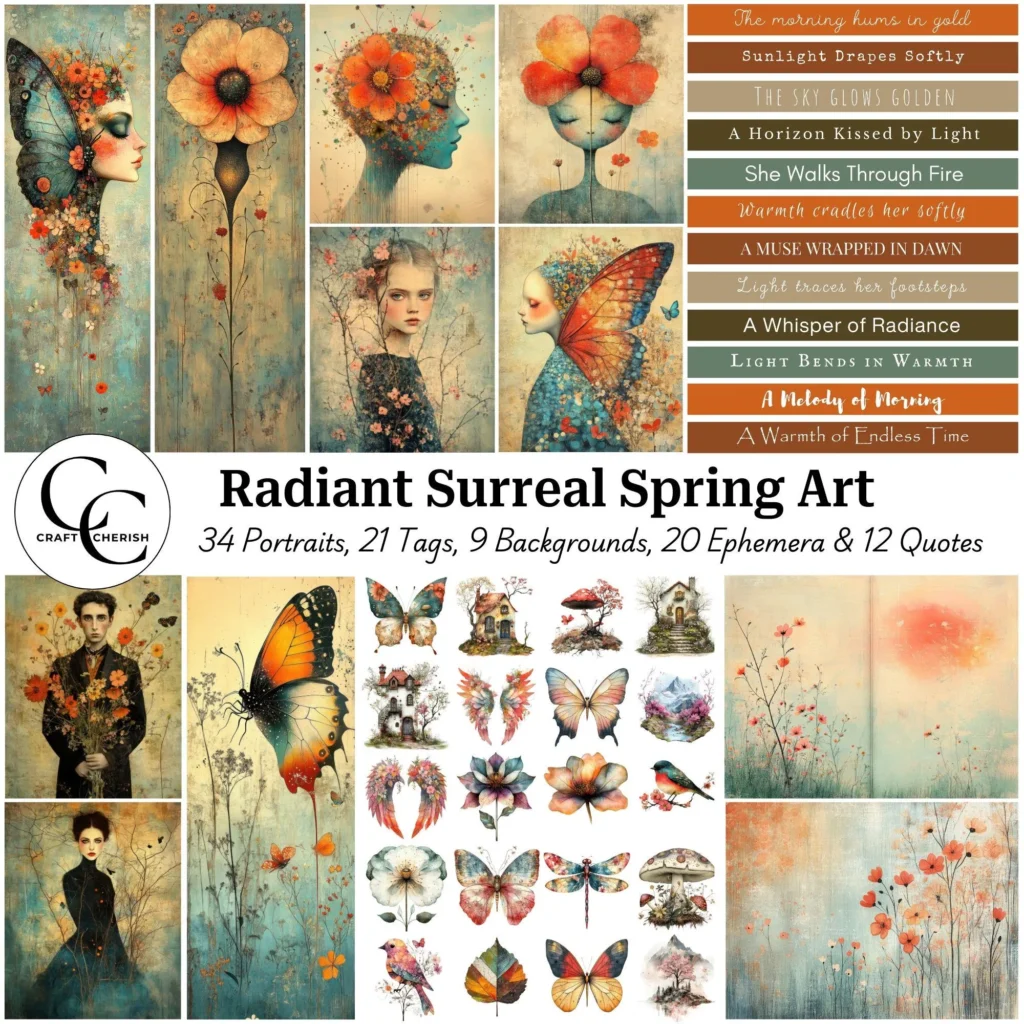Radiant Surreal Spring Portrait Art, Warm & Ethereal Golden Aesthetic ...
