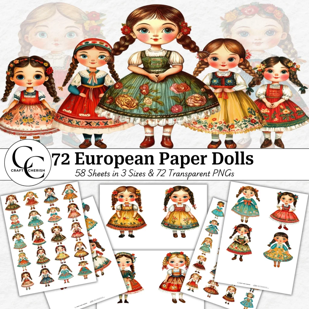 Traditional Eastern European Paper Doll Images, Fussy Cut Transparent ...