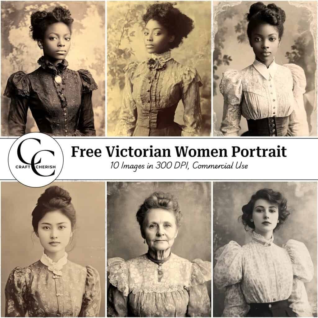 10 Free Victorian Women Portrait Images, Printable Sheets for Junk ...