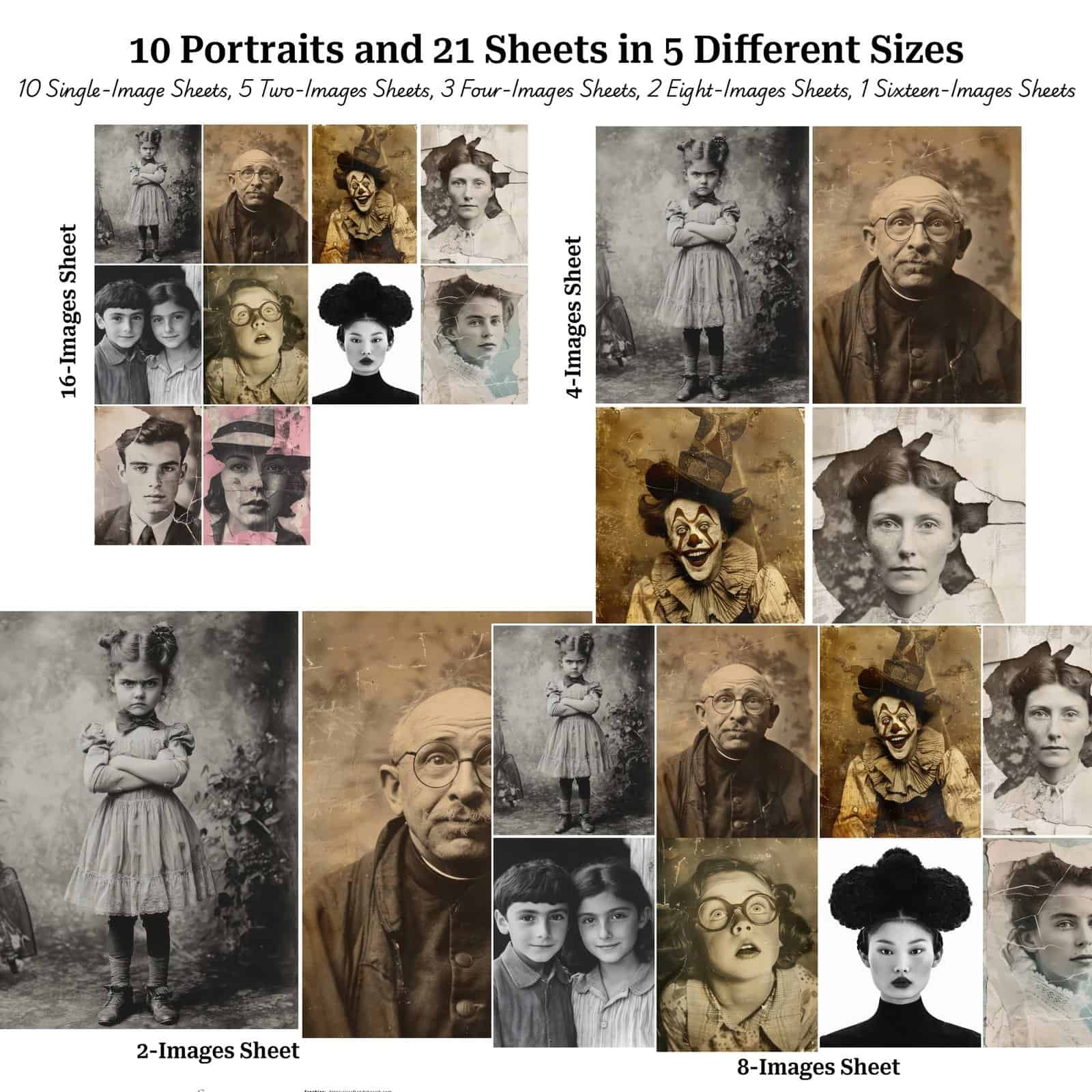 10 Free Vintage Portrait Images Vol-2 – Vintage Faces Book, Printable ...