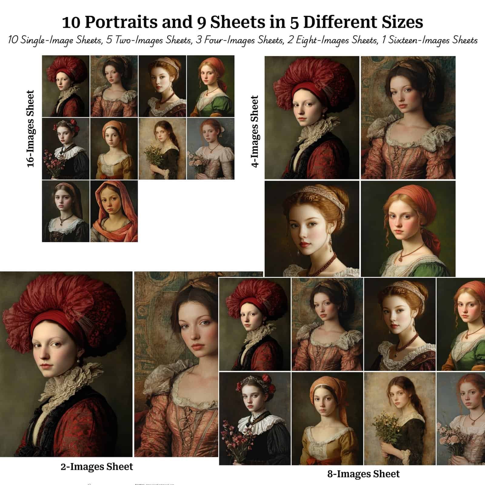 10 Free Renaissance Lady Portrait Images – Printable Sheets for Junk ...