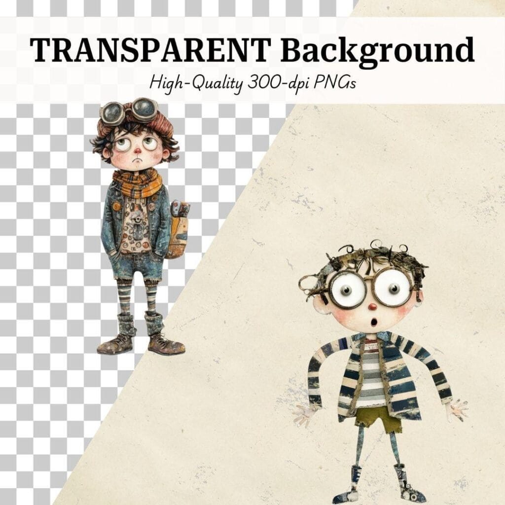 34 Quirky Paper Doll Boys, Quirky Boy Ephemera, Whimsical Boys Mixed ...