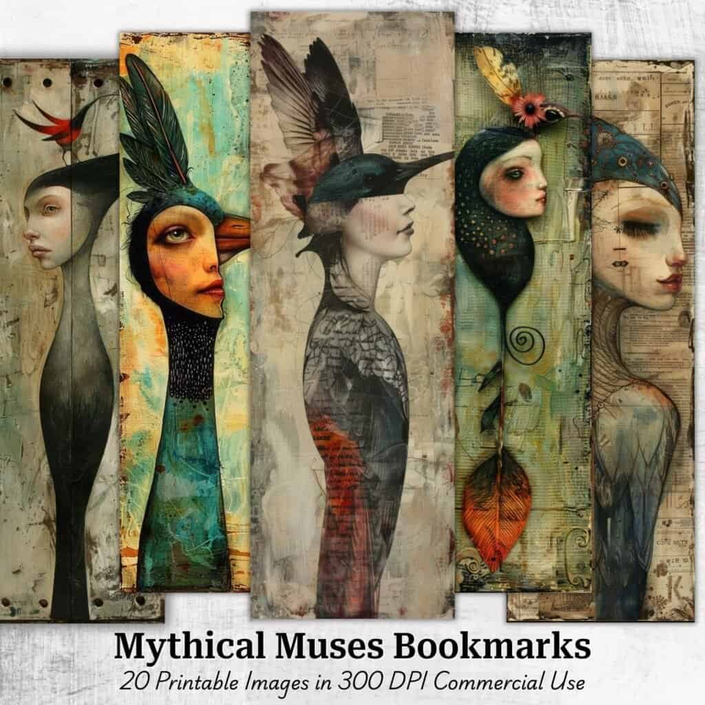 Bird Woman Bookmarks – Mythical Muse Printables & Fantasy Ephemera for ...