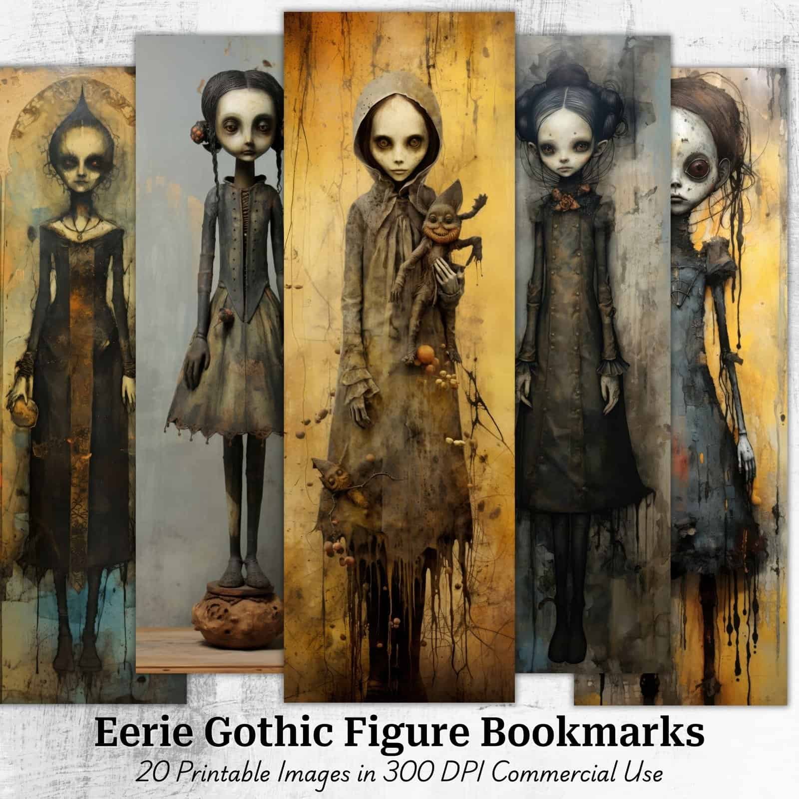 Gothic Figure Bookmarks – Spooky Printable Ephemera & Dark Aesthetic ...