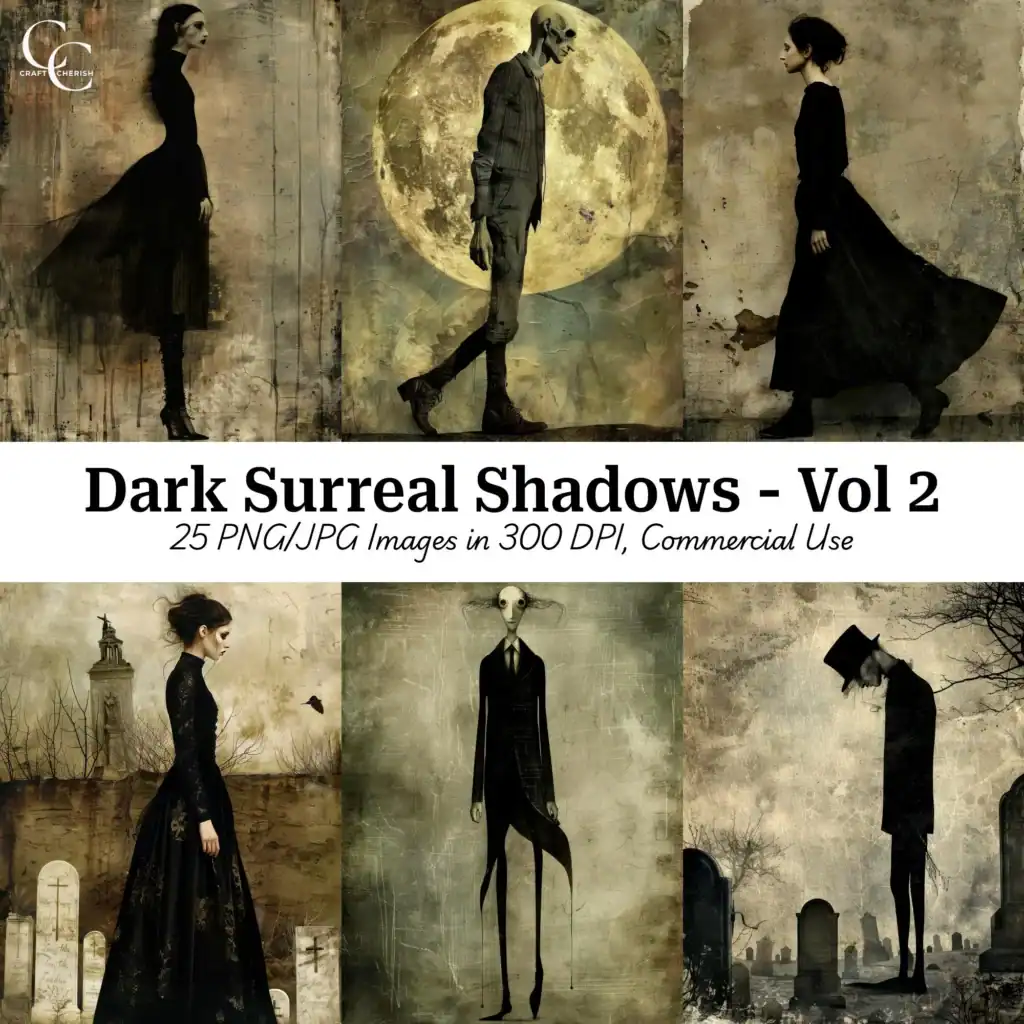 Eerie Shadows – Dark Surreal People Printable Images for Junk Journals ...